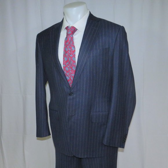 trussini | Suits & Blazers | Trussini Linea Nuova Blue Striped Brushed ...